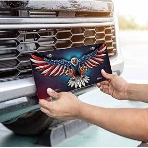 Accents | License Plate Flying Eagle With Wings The Color Of The ...